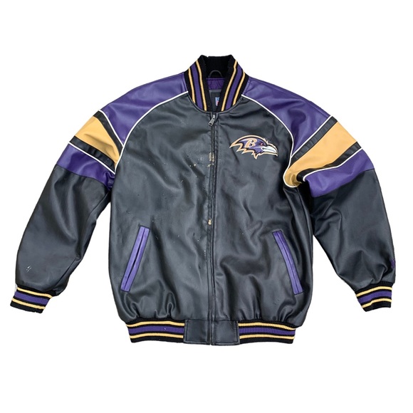 NFL | Jackets & Coats | Nfl Baltimore Ravens Football Leather Bomber ...
